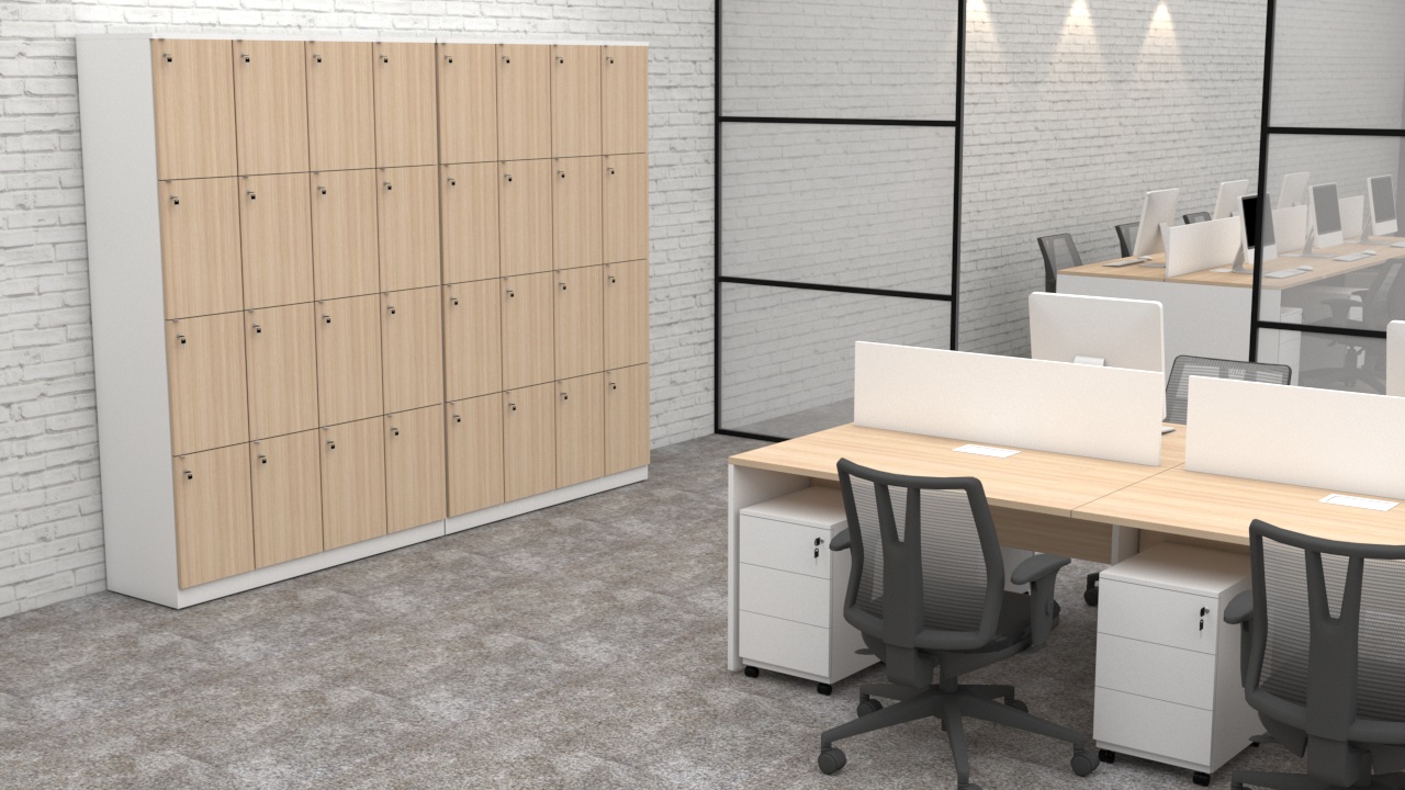 Armário Locker para Escritório I Linha Wood - Led Móveis