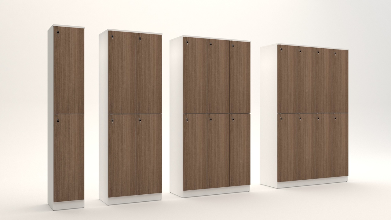 Armário Locker para Escritório I Linha Wood - Led Móveis
